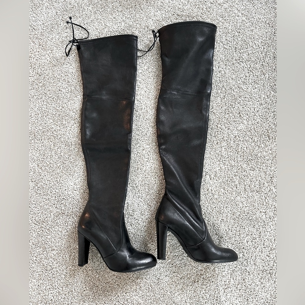 Stuart Weitzman Leather Highland Boots Gem